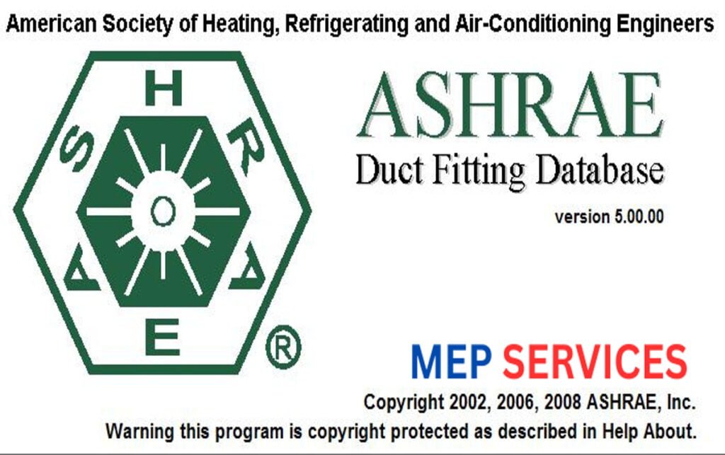 Free Download-ASHRAE Duct Fitting Database V5.0.1 - MEP Details